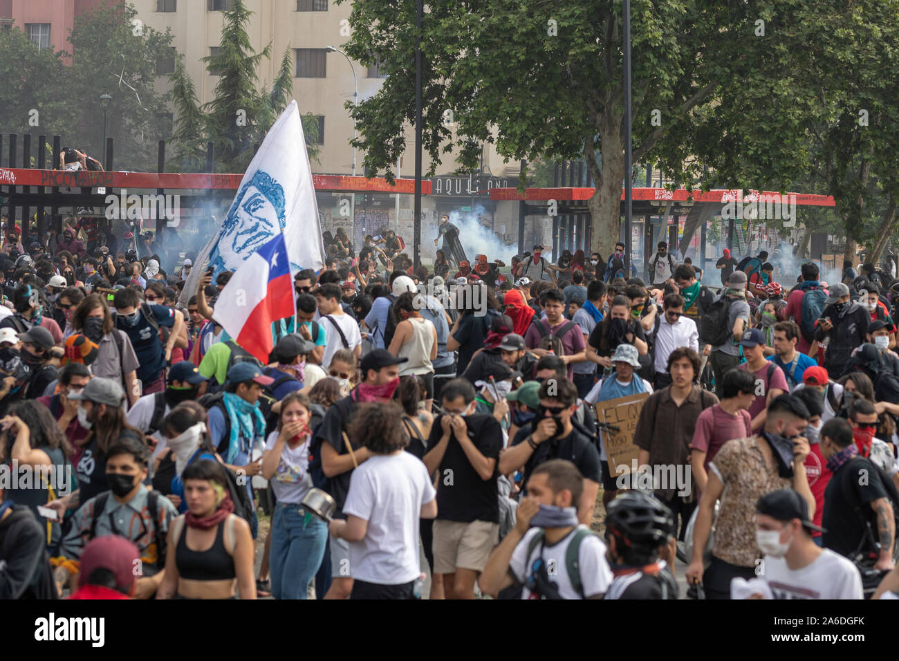 "Santiago de Chile Chile 23/10/2019 People crowds protesting at ...