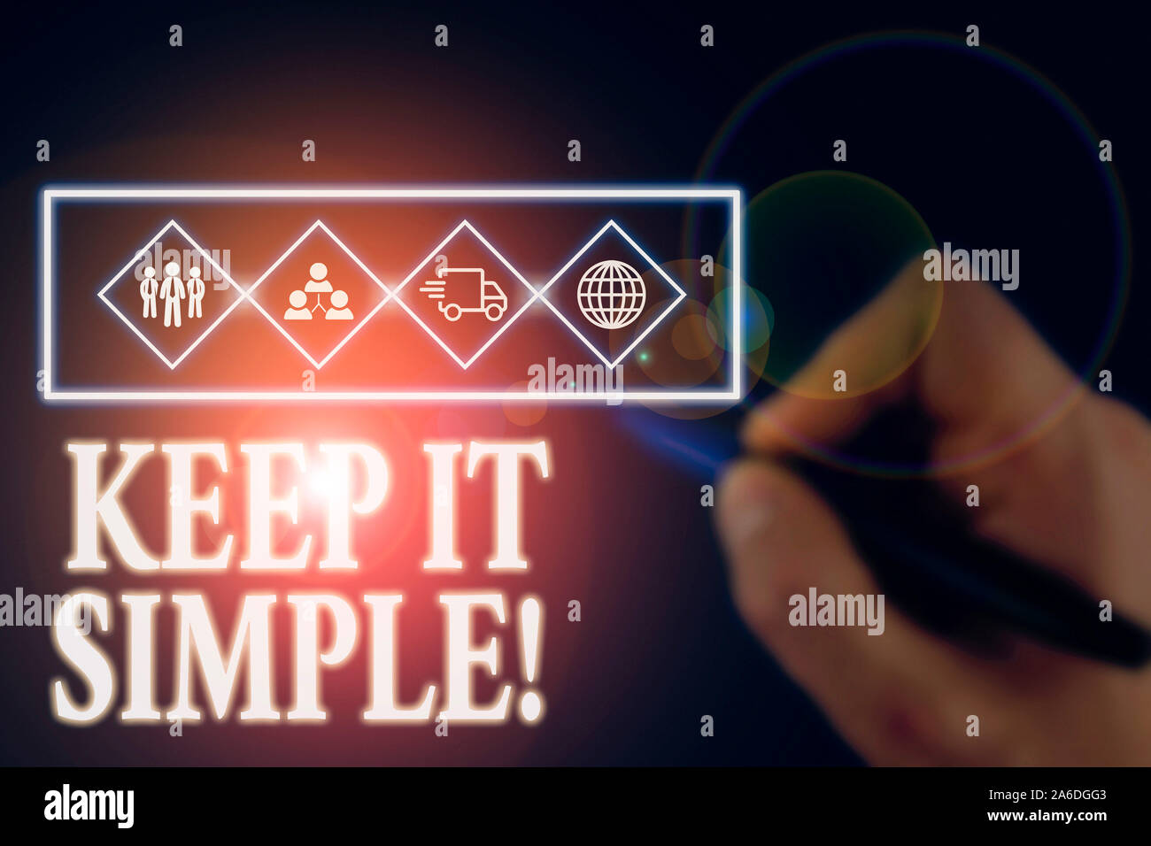Writing note showing Keep It Simple. Business concept for ask something ...