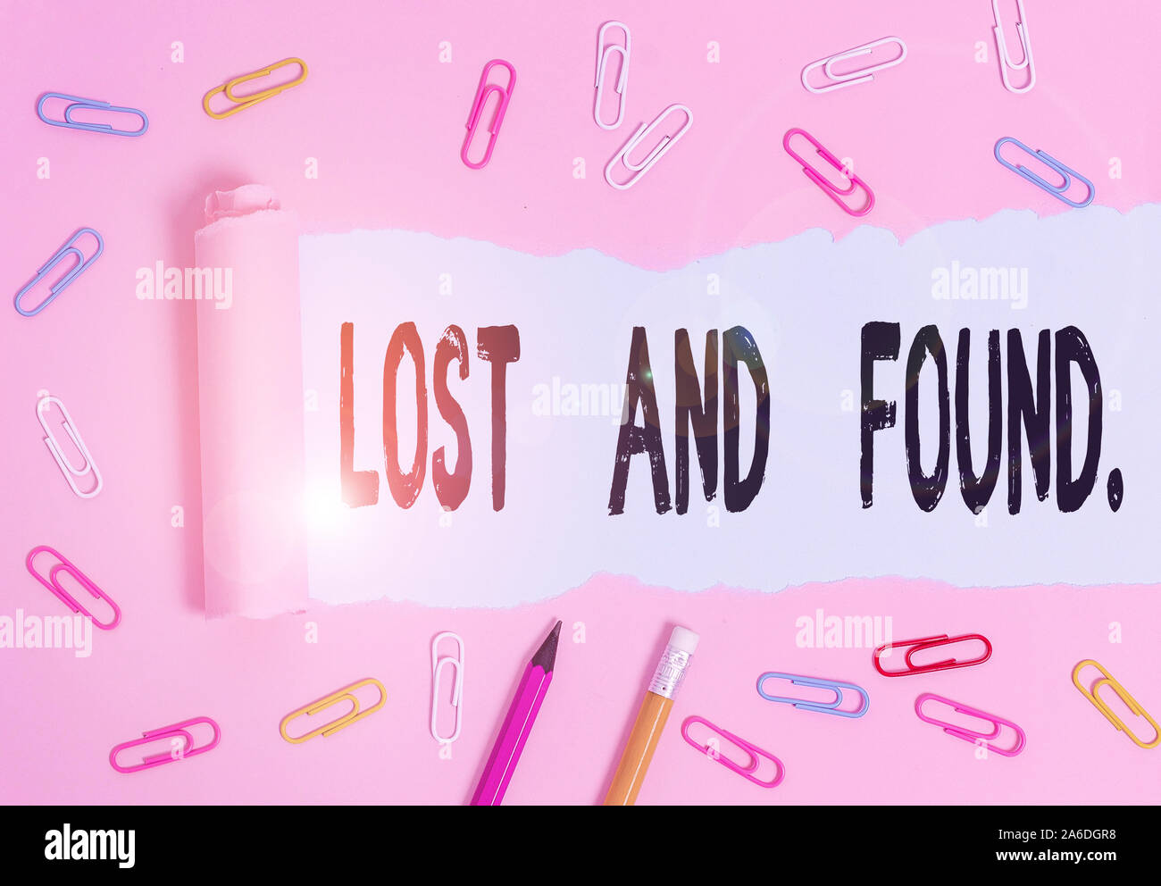 Handwriting text writing Lost And Found. Conceptual photo a place where ...