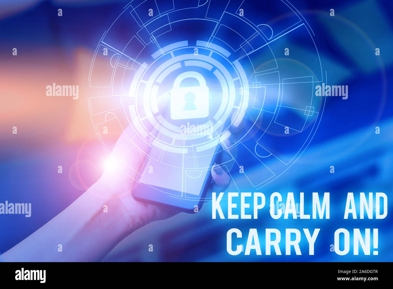 Conceptual hand writing showing Keep Calm And Carry On. Concept meaning ...