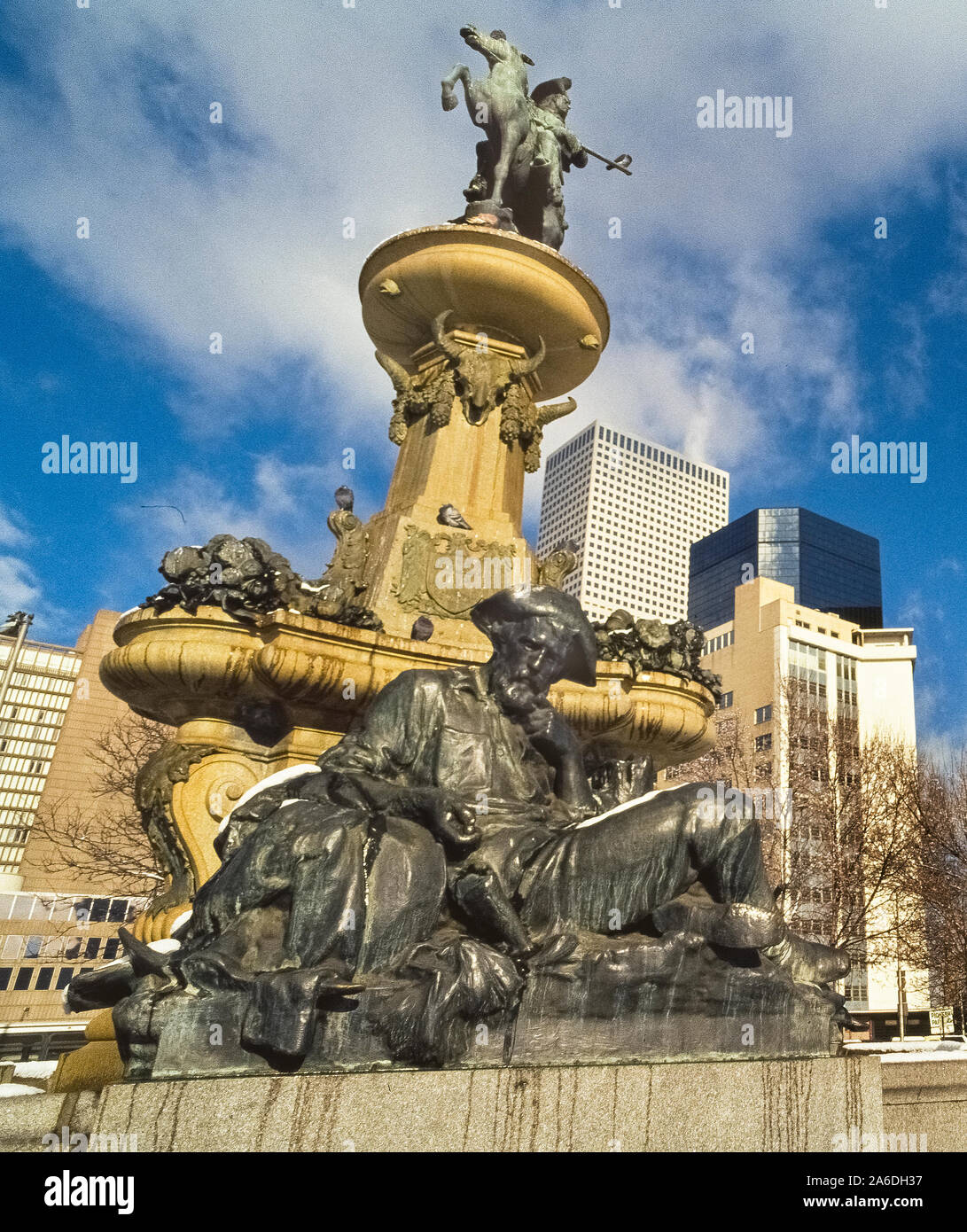 The Prospector is one three bronze figures around the base of the 1911 ...