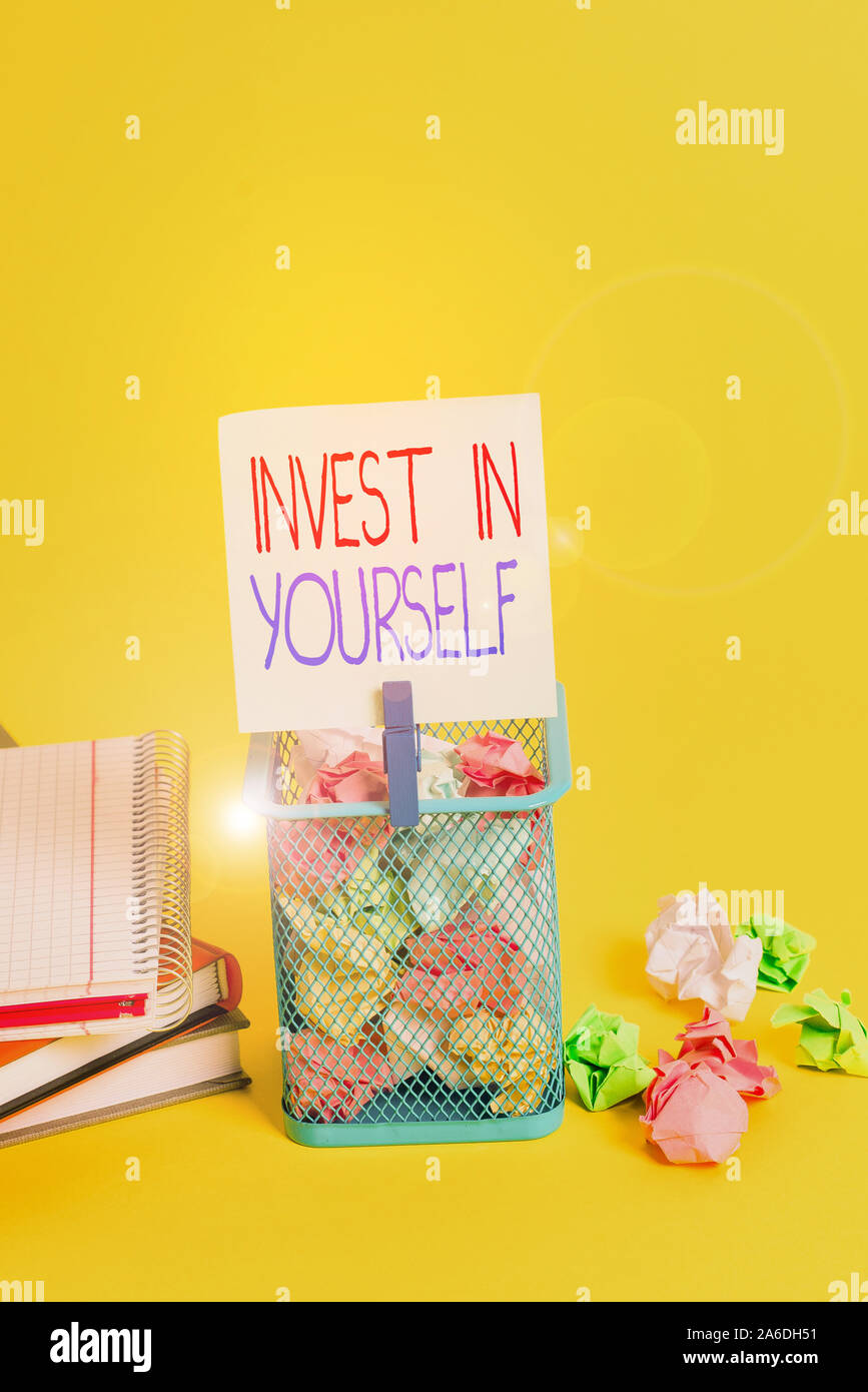 Handwriting text writing Invest In Yourself. Conceptual photo learn new ...