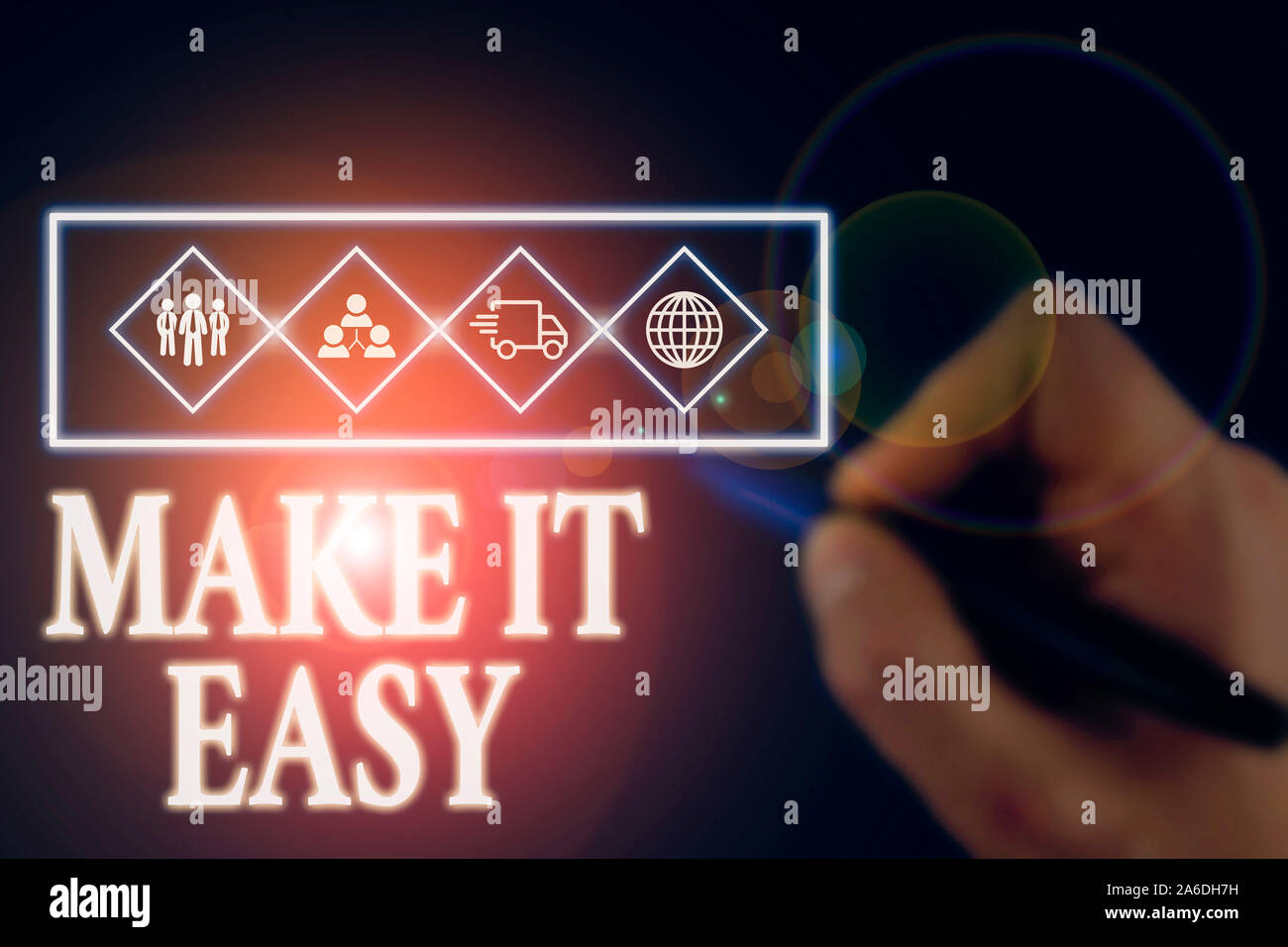 Writing note showing Make It Easy. Business concept for Smart approach ...