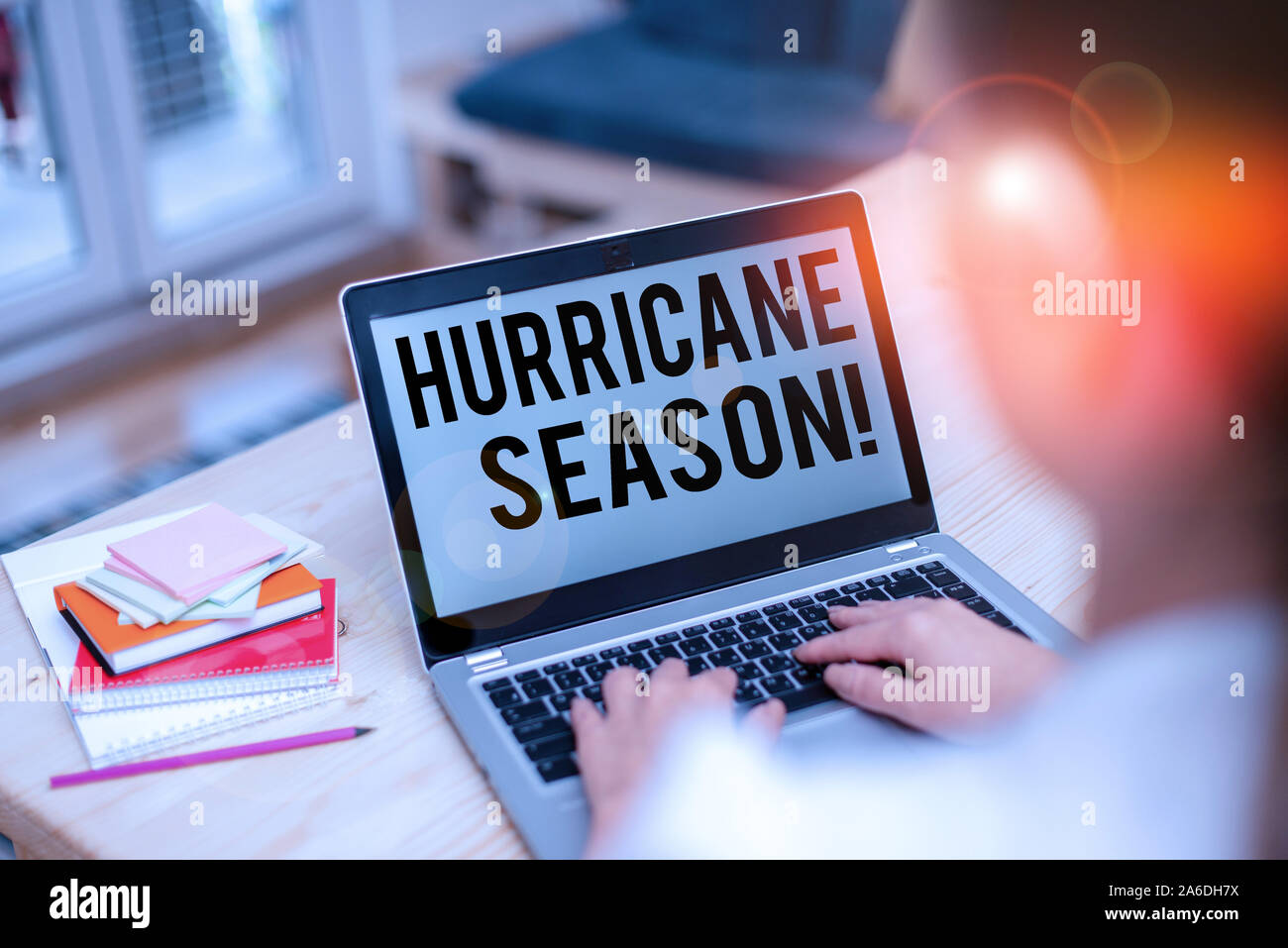 Text sign showing Hurricane Season. Business photo showcasing time when ...