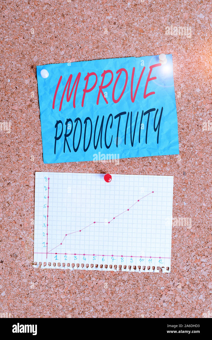 Writing note showing Improve Productivity. Business concept for to ...