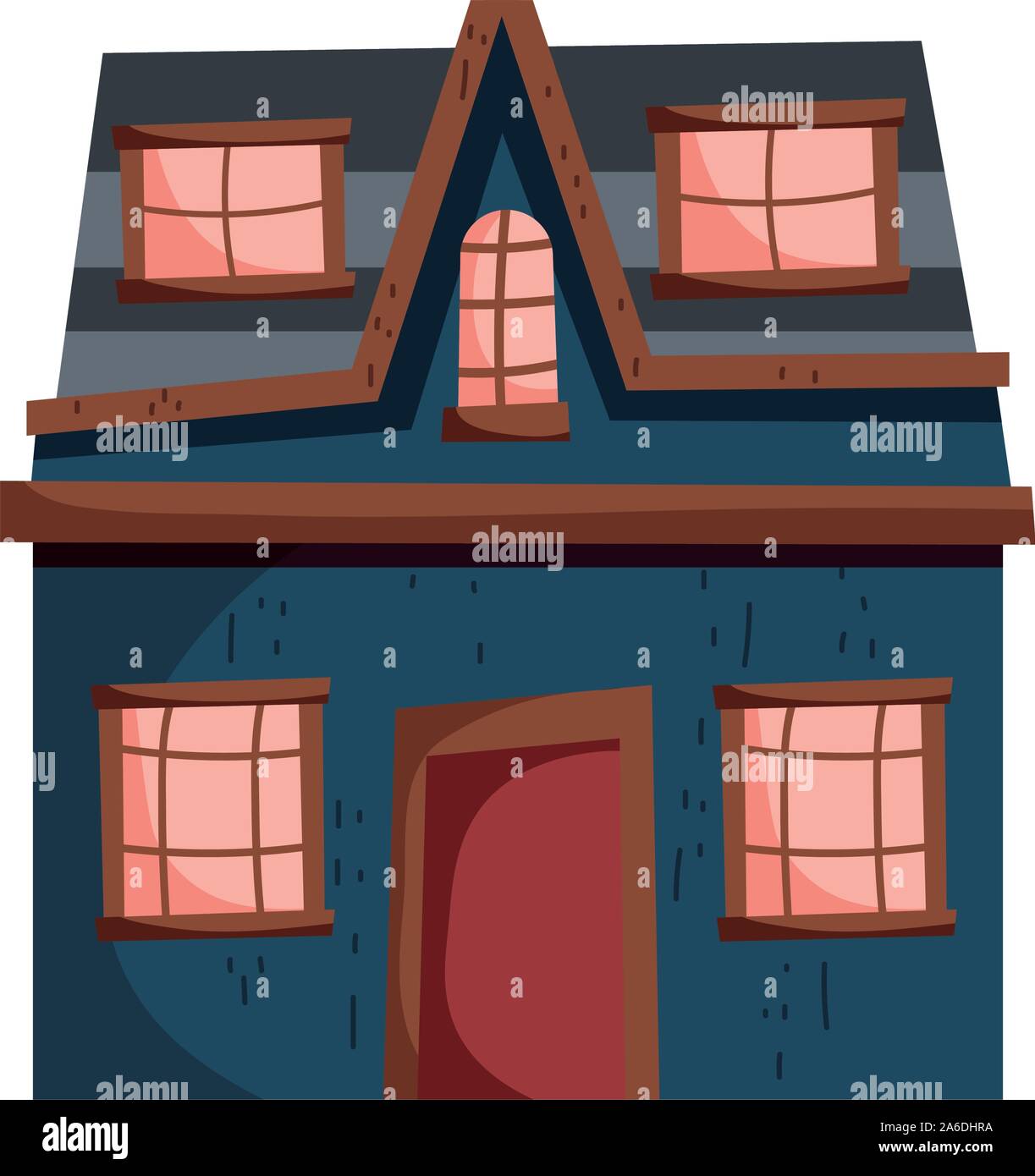 cottage home loft village architecture cartoon icon vector illustration ...