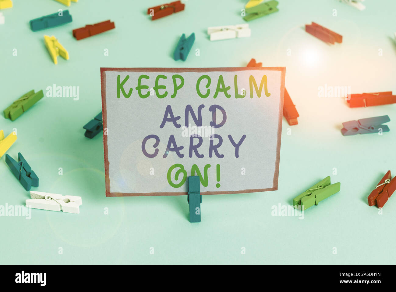 Writing note showing Keep Calm And Carry On. Business concept for ...