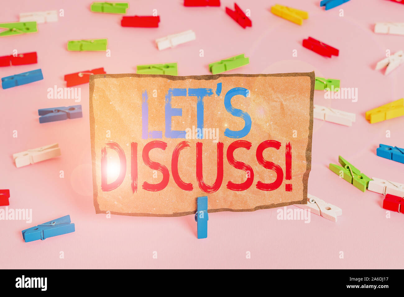 Handwriting text writing Let S Discuss. Conceptual photo asking someone ...