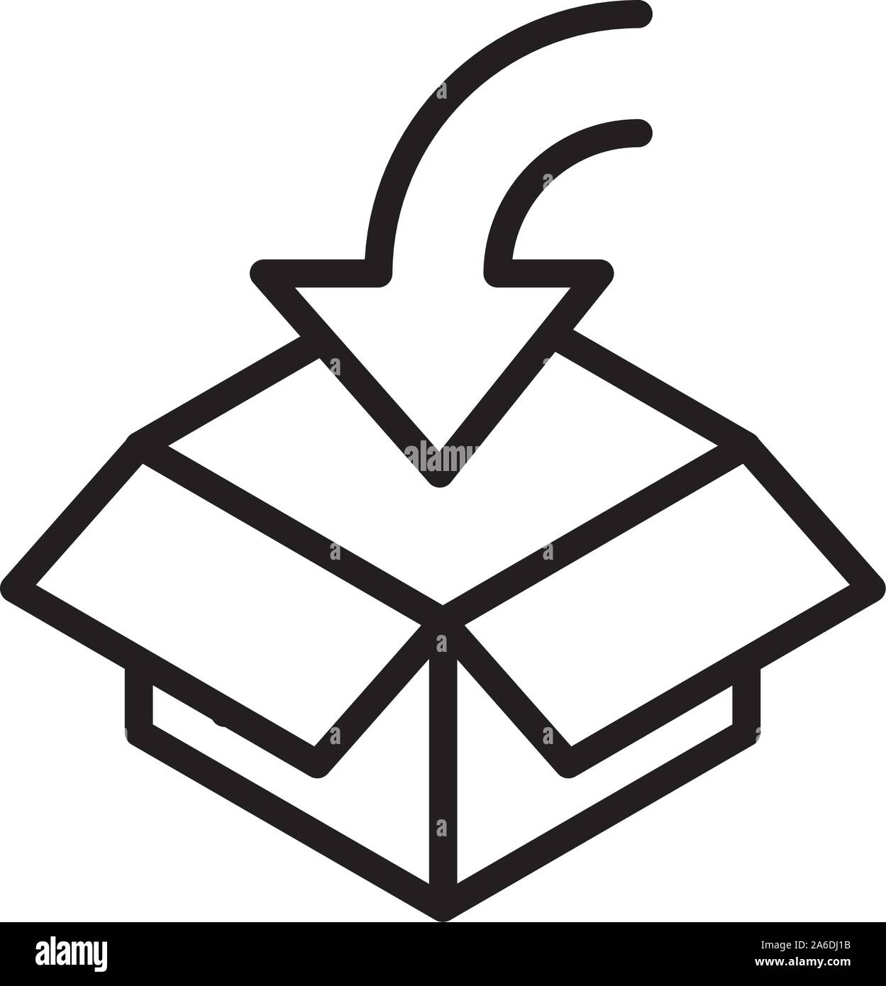 cardboard box open delivery icon vector illustration thick line Stock ...