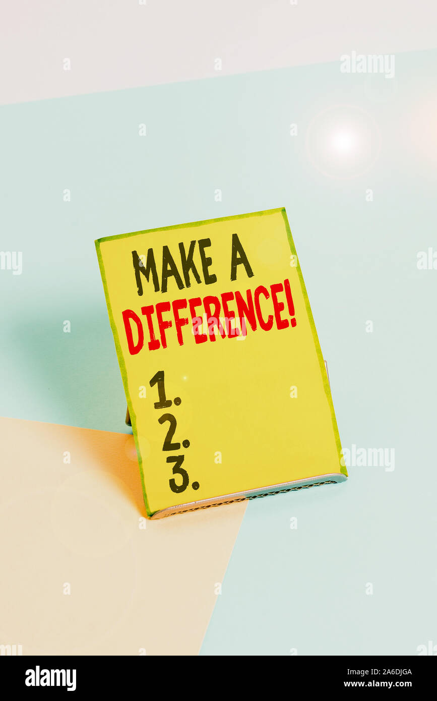 Word writing text Make A Difference. Business photo showcasing have ...