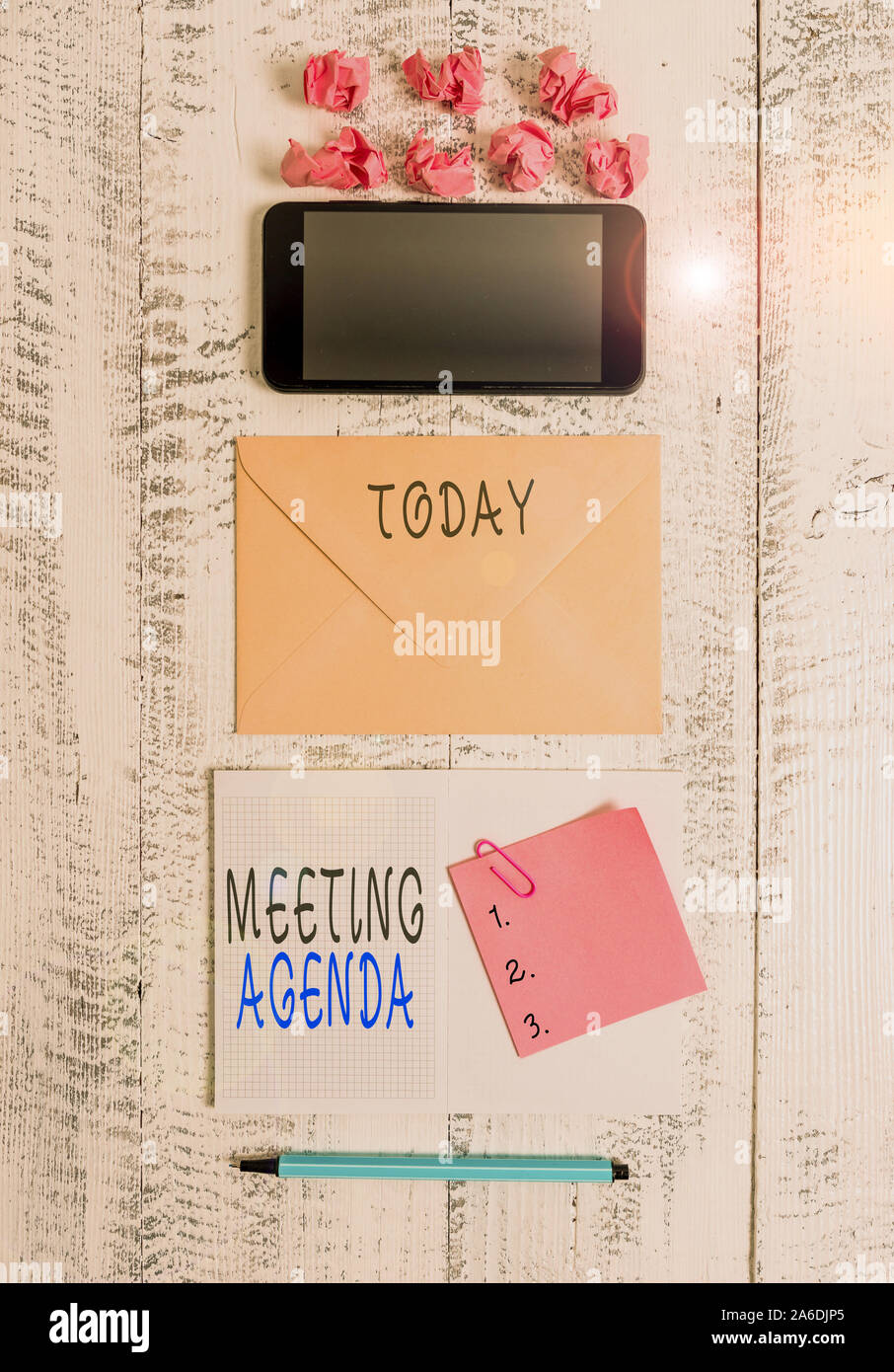 Handwriting text writing Meeting Agenda. Conceptual photo items that ...