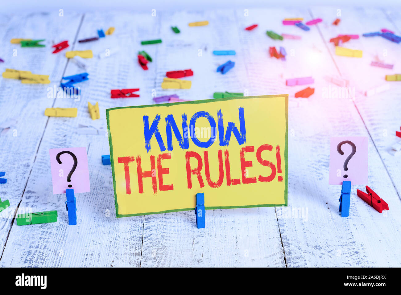 Text sign showing Know The Rules. Business photo text set explicit or ...
