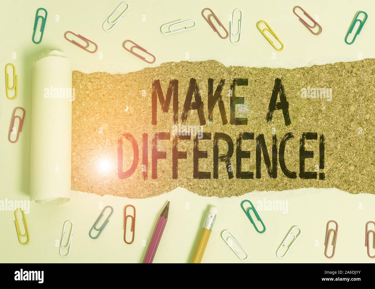 Text sign showing Make A Difference. Business photo showcasing have ...