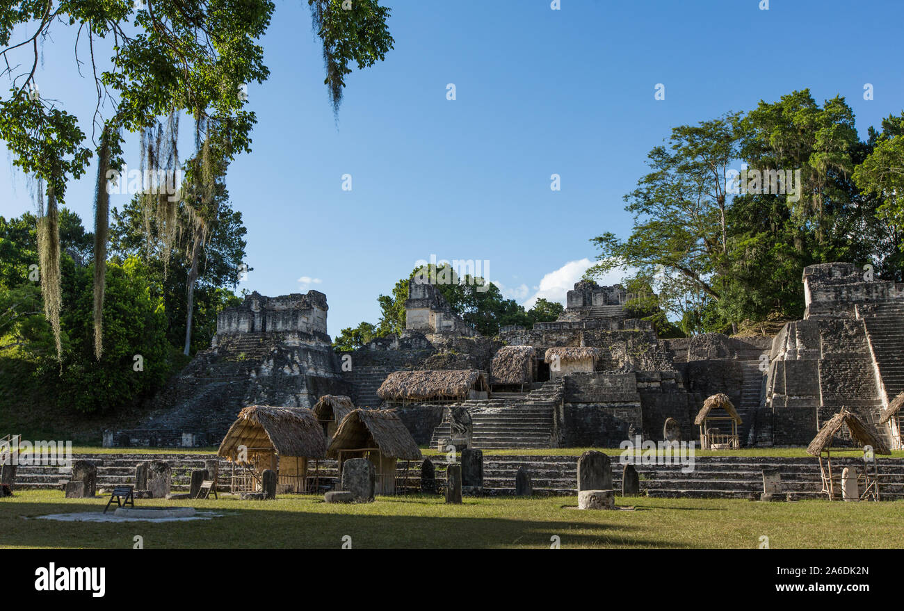 The North Acropolis complex in the Mayan ruins of Tikal National Park ...