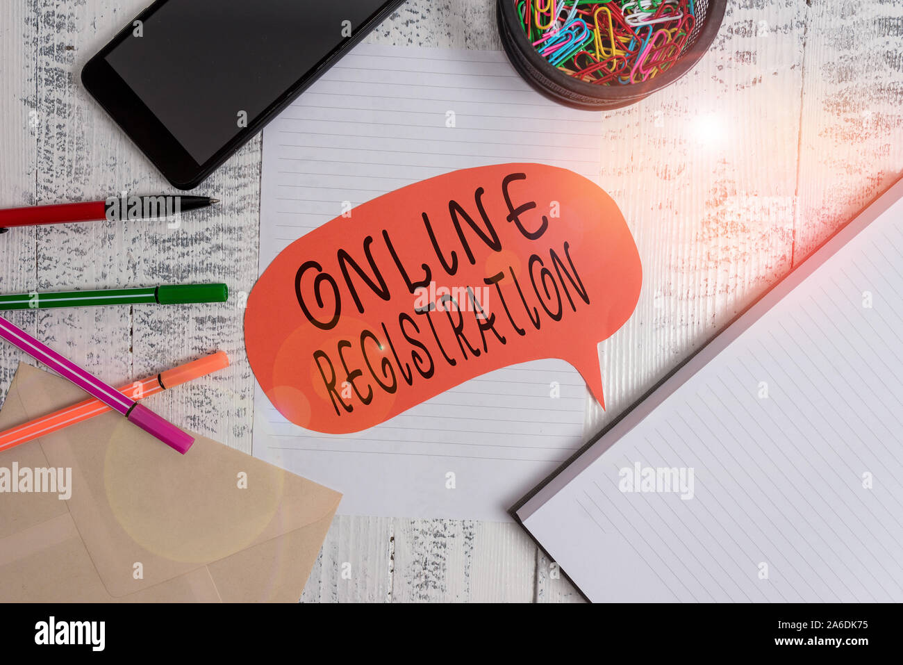 Word writing text Online Registration. Business photo showcasing System ...