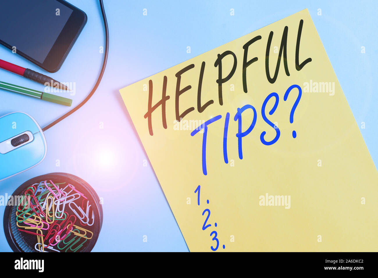 Writing note showing Helpful Tips Question. Business concept for secret ...