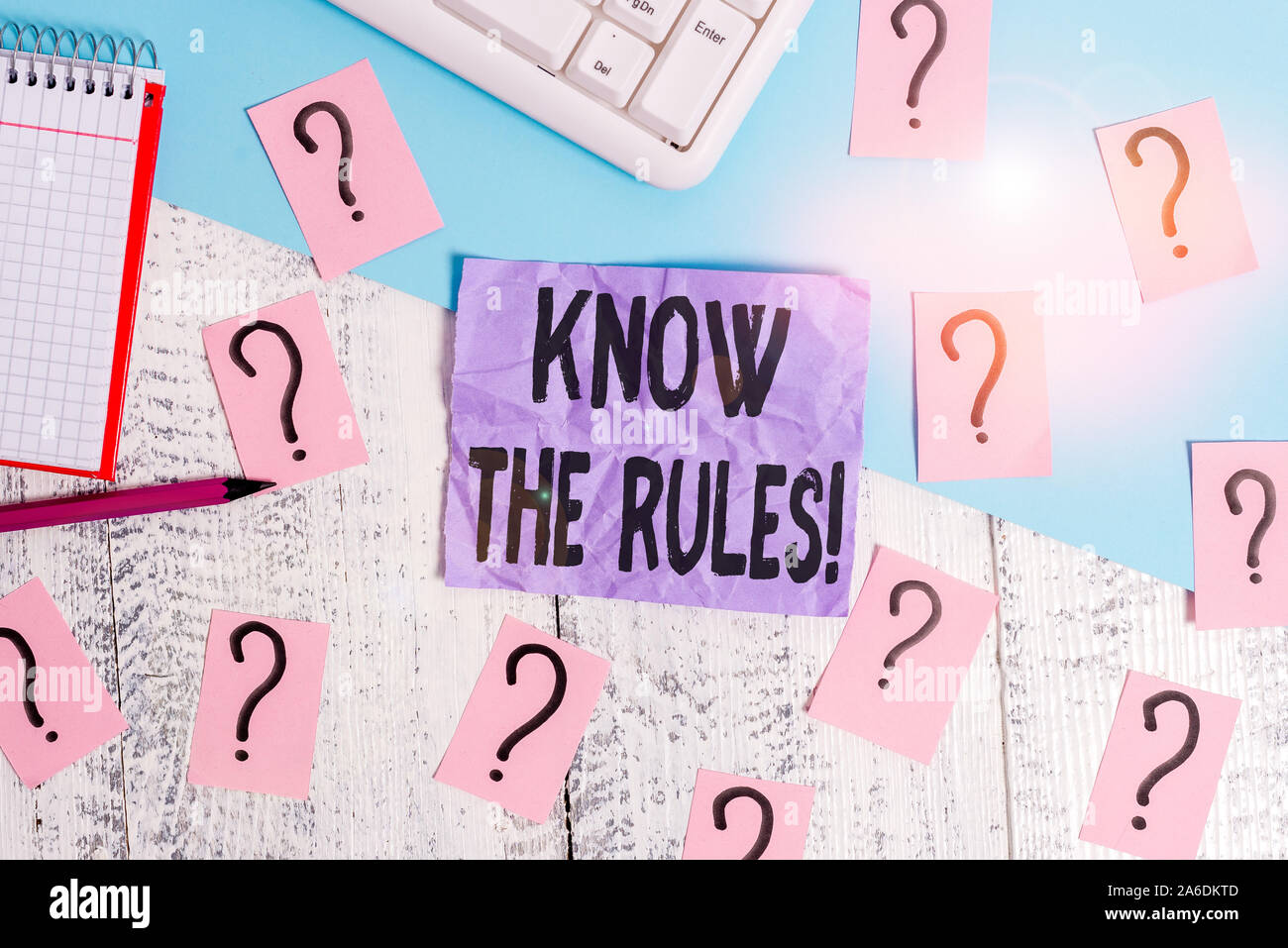 Text sign showing Know The Rules. Business photo showcasing set ...