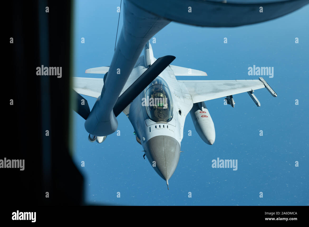 A Republic of Korea Air Force F-16D Falcon prepares to perform refuel ...