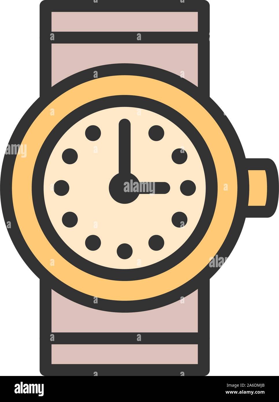 Vector watch, clock flat color line icon Stock Vector Image & Art - Alamy