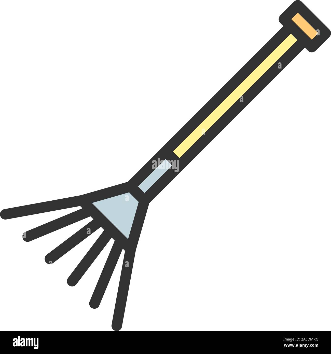 Rake flat color line icon. Isolated on white background Stock Vector ...