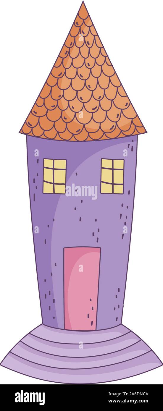 happy halloween celebration scary castle cartoon vector illustration ...