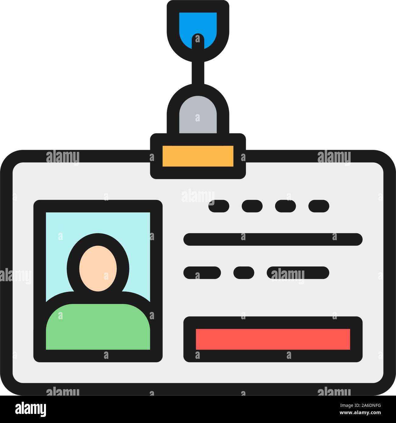 Id card flat color Cut Out Stock Images & Pictures - Alamy