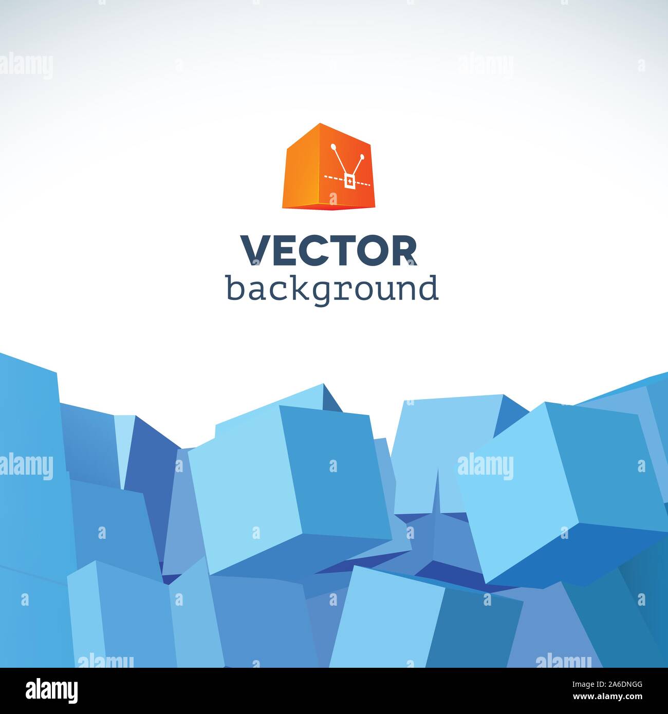 Vector 3D explosion background with cubical particles Stock Vector ...