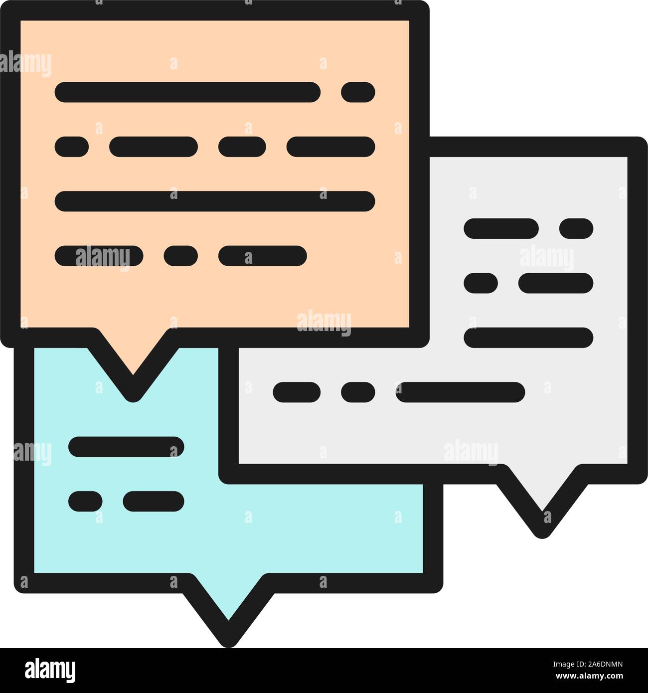 Message, business conversation, email flat color icon Stock Vector ...