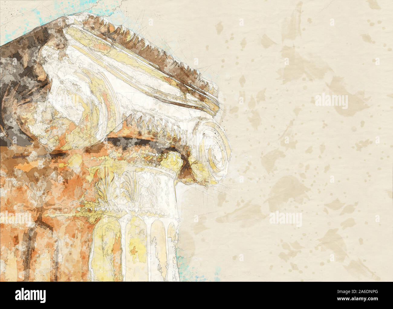 capital of Ionian order column in Ancient Delphi, Greece Stock Photo ...