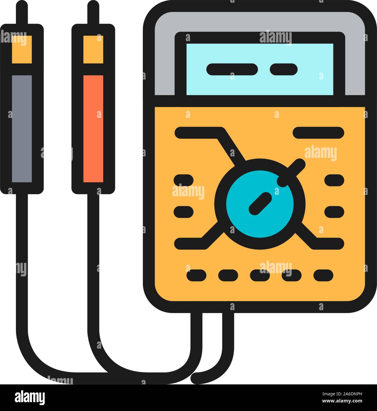 Ammeter, digital multimeter, electrical tool, voltmeter flat color icon Stock Vector Image & Art ...