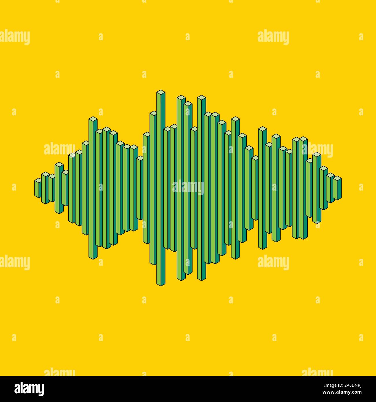 Flat isometric music wave icon made of peak lines Stock Vector Image ...