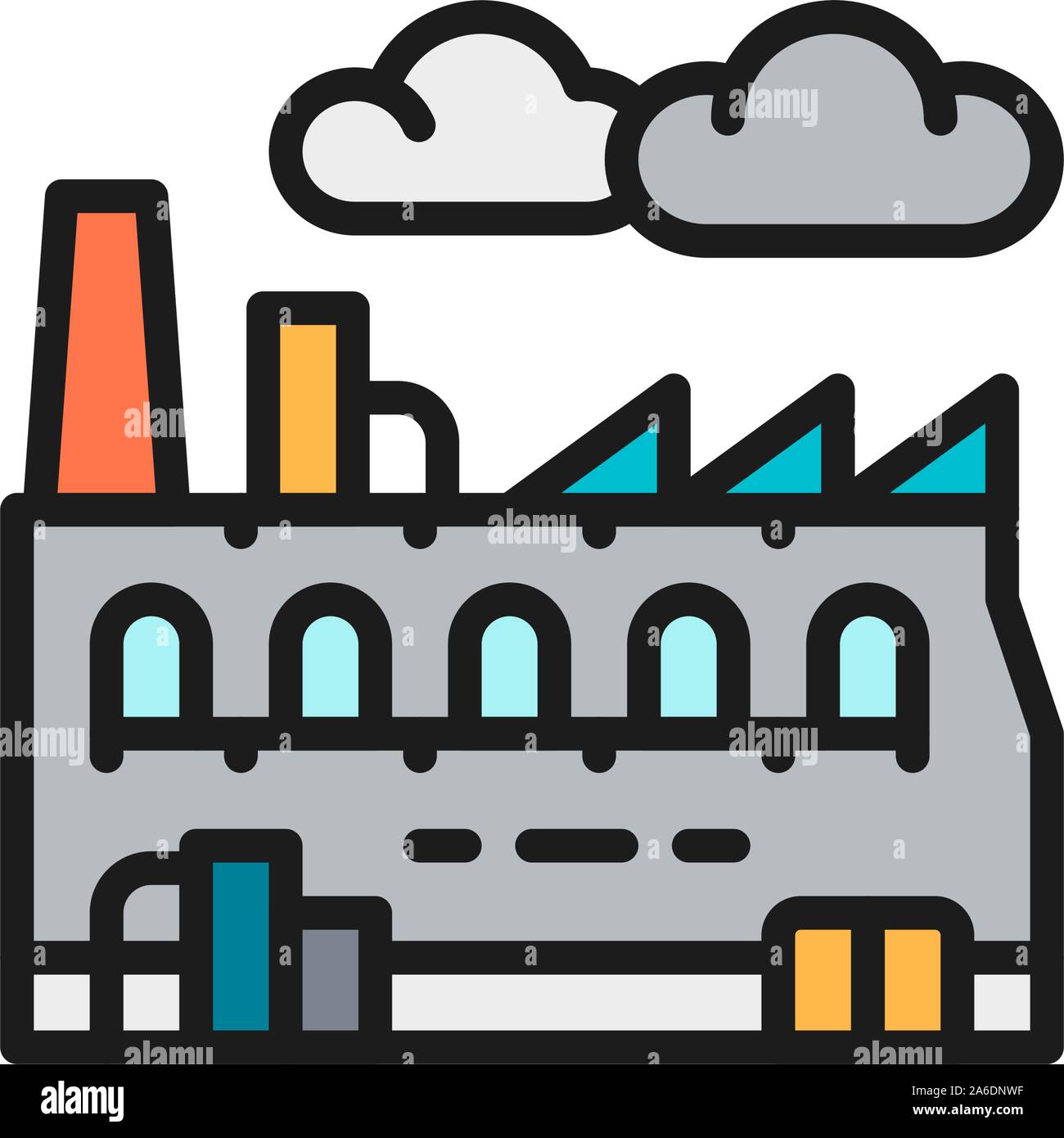 Factory plant building color icon Cut Out Stock Images & Pictures - Alamy