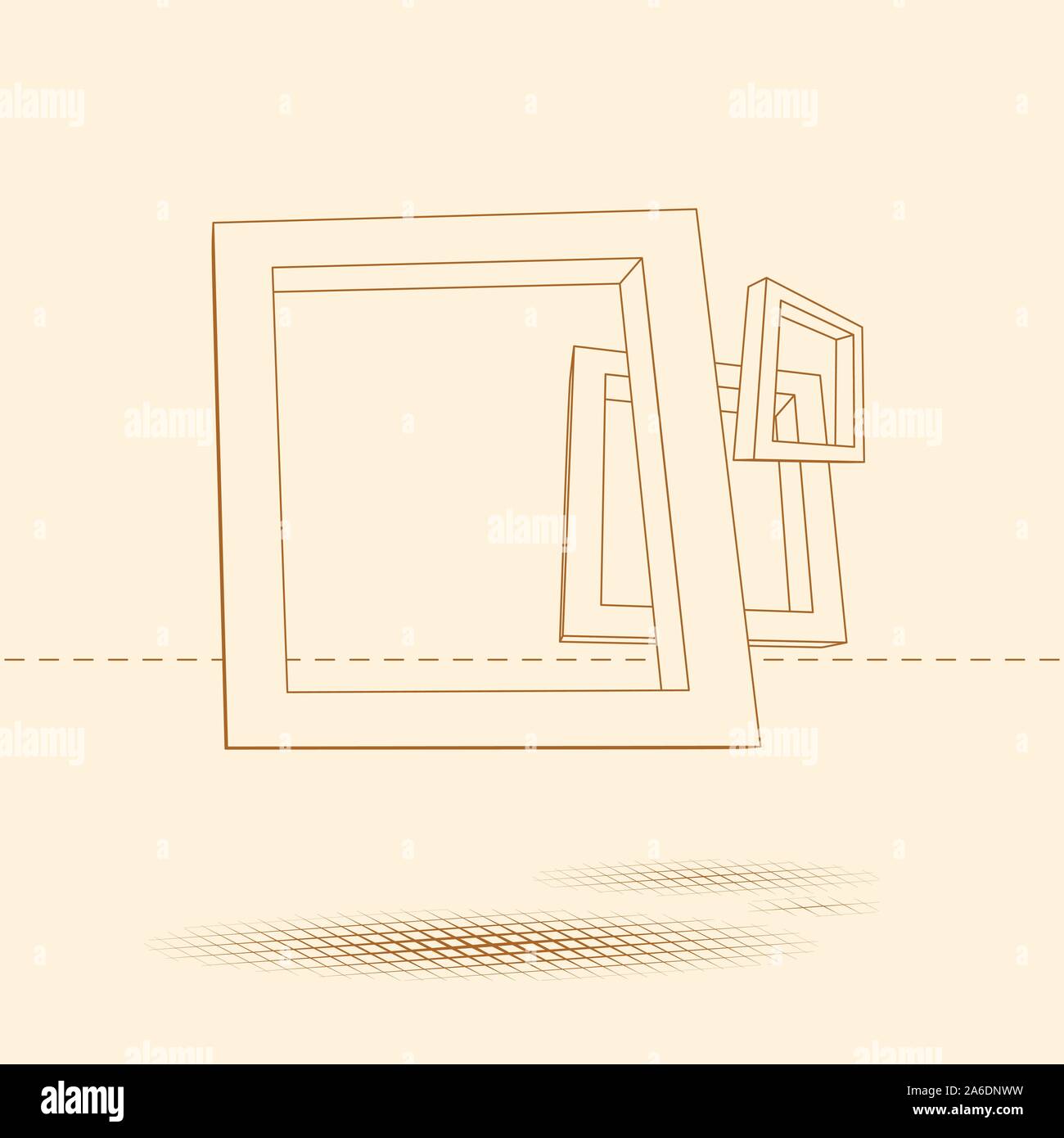 Three rectangular 3D frames blueprint Stock Vector Image & Art - Alamy