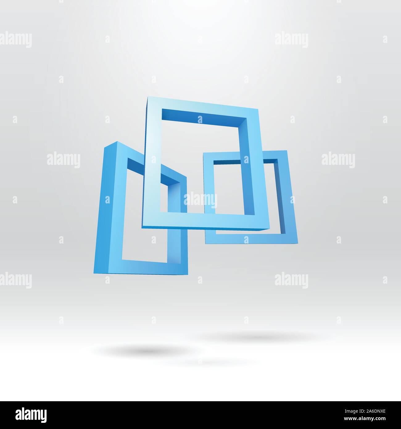 Three blue rectangular 3D frames Stock Vector Image & Art - Alamy