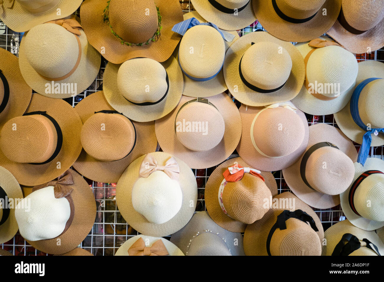 hat shop, full frame of picture hat in shop Stock Photo - Alamy