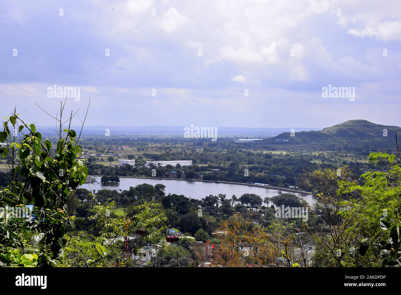 beautiful view of dewas city from the top of the hill, famous meetha ...