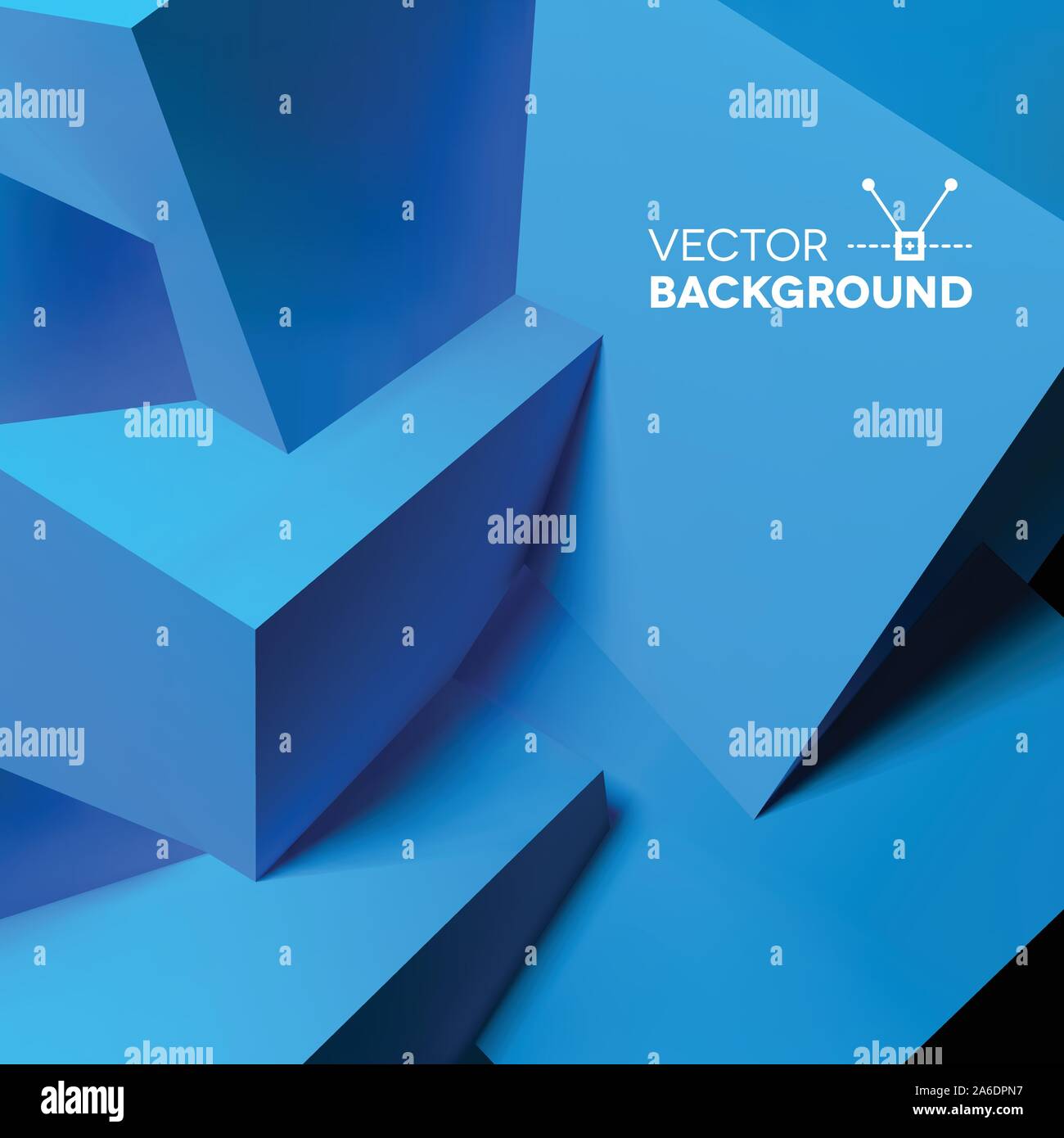 Abstract background with overlapping blue cubes Stock Vector Image ...