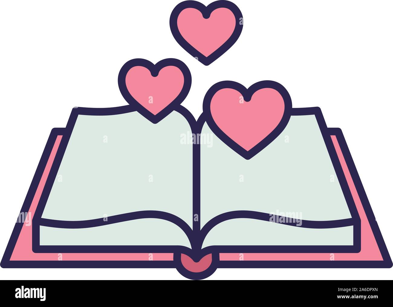 education text book open with hearts Stock Vector Image & Art - Alamy