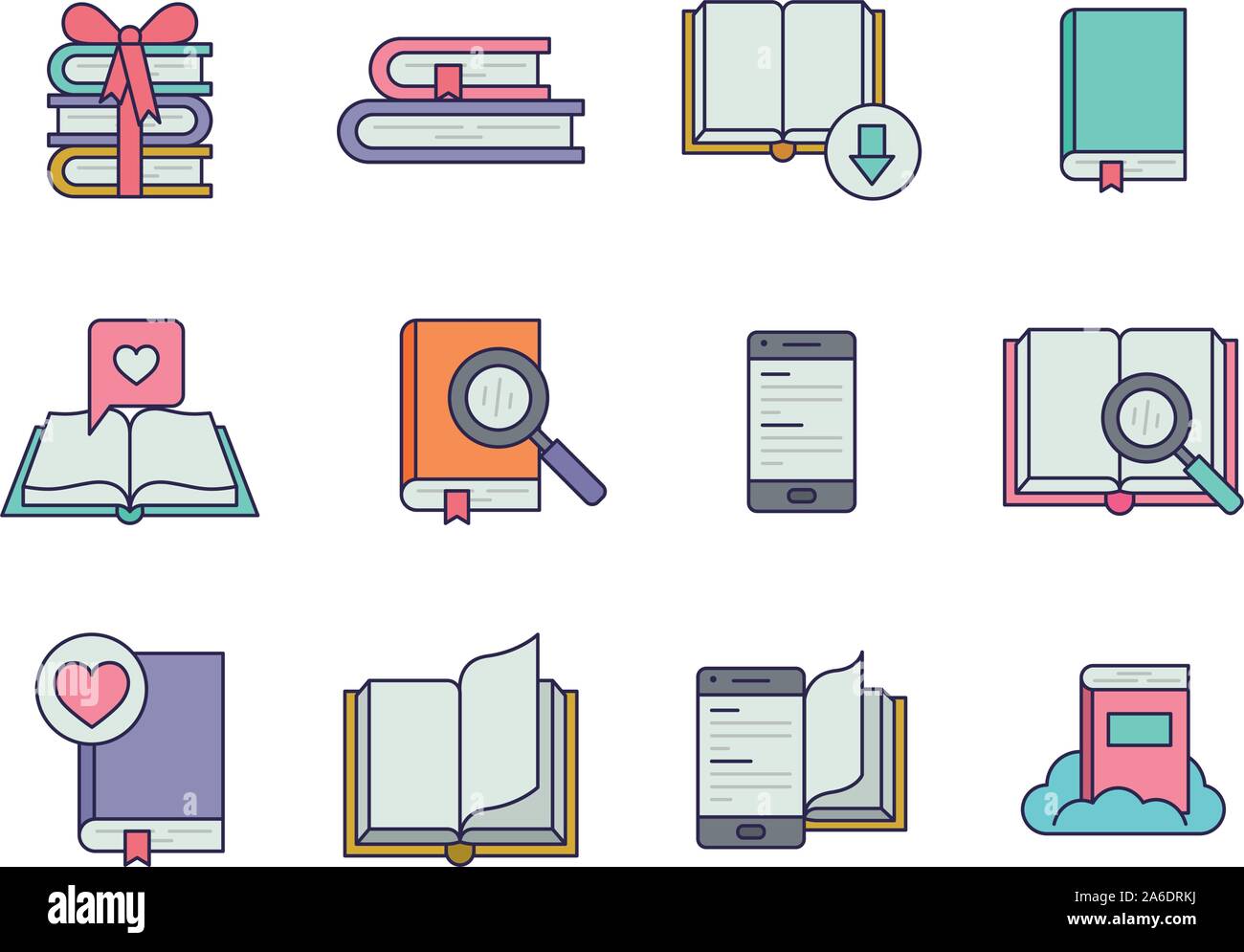 bundle of education text books Stock Vector Image & Art - Alamy