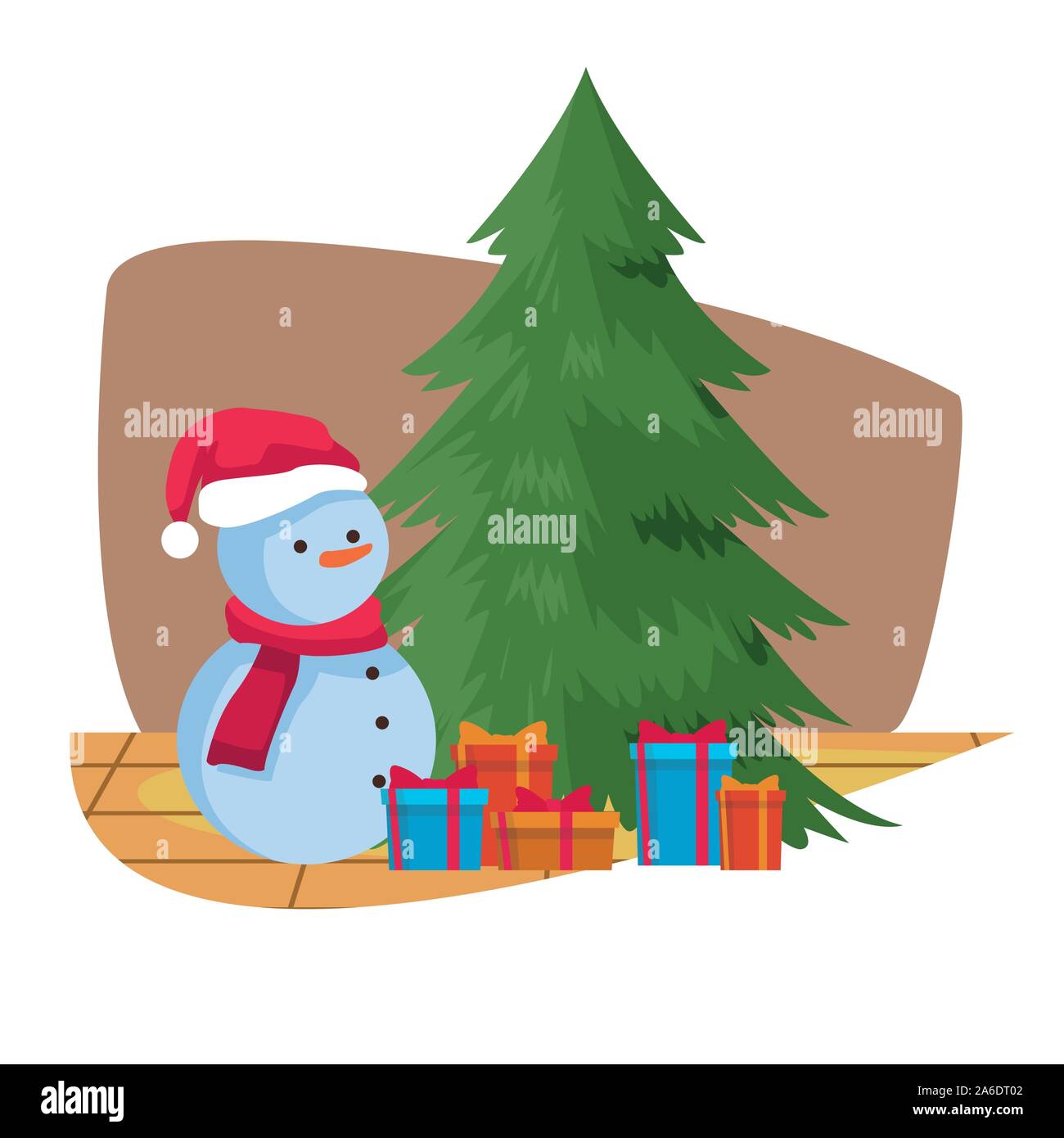 christmas tree and snowman design Stock Vector Image & Art - Alamy