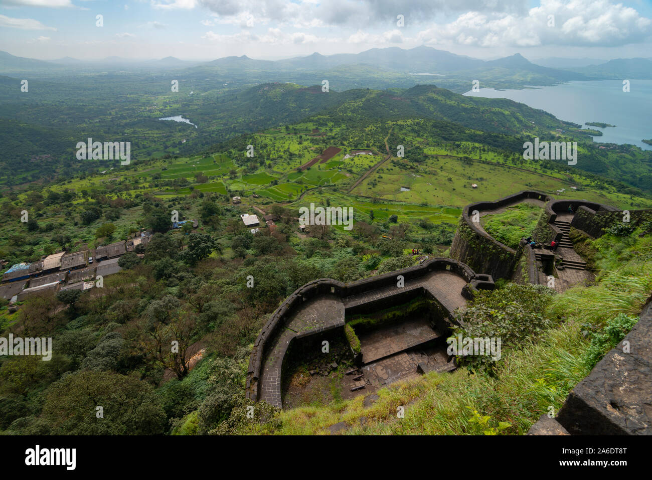 Valley view from Lohgad fort near Lonavala,Maharashtra,India Stock ...