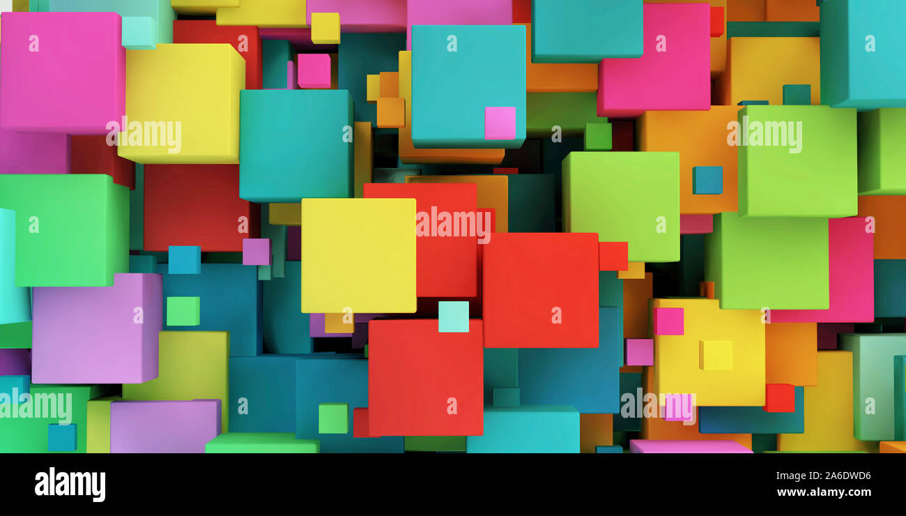 Colored Cubes Colorful Abstract Background Art Stock Photo - Alamy