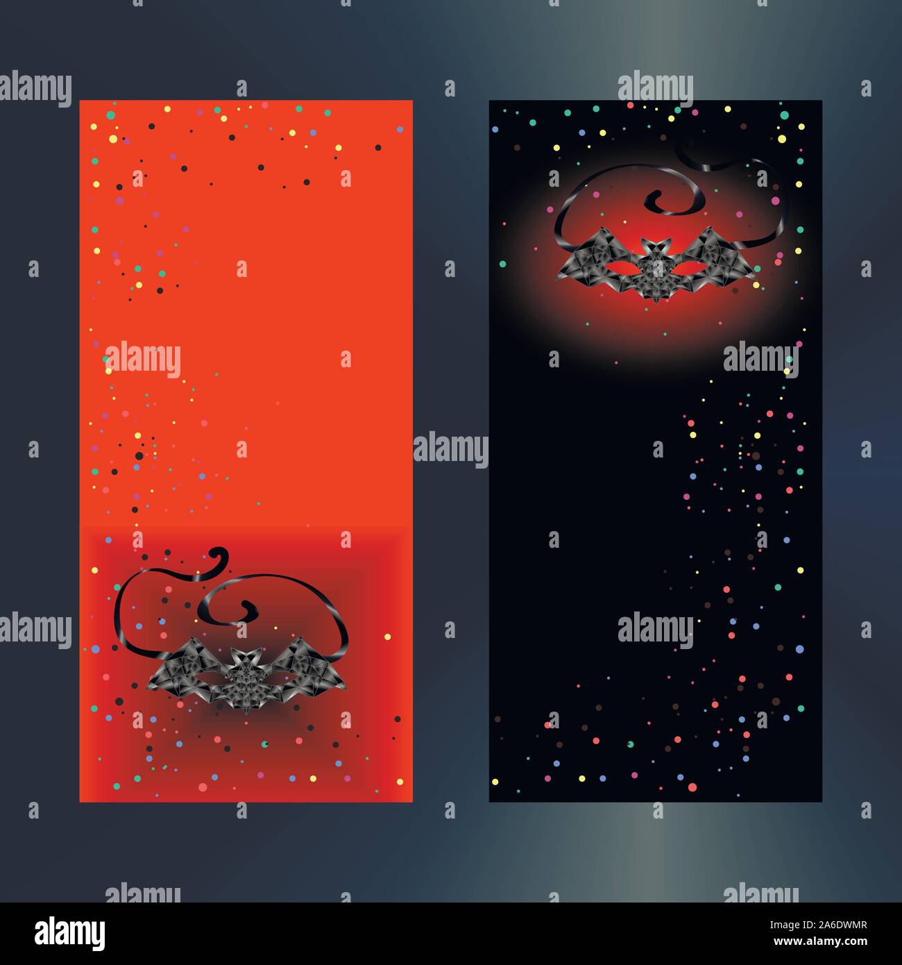 Black orange Vertical label with bat mask Stock Vector Image & Art - Alamy