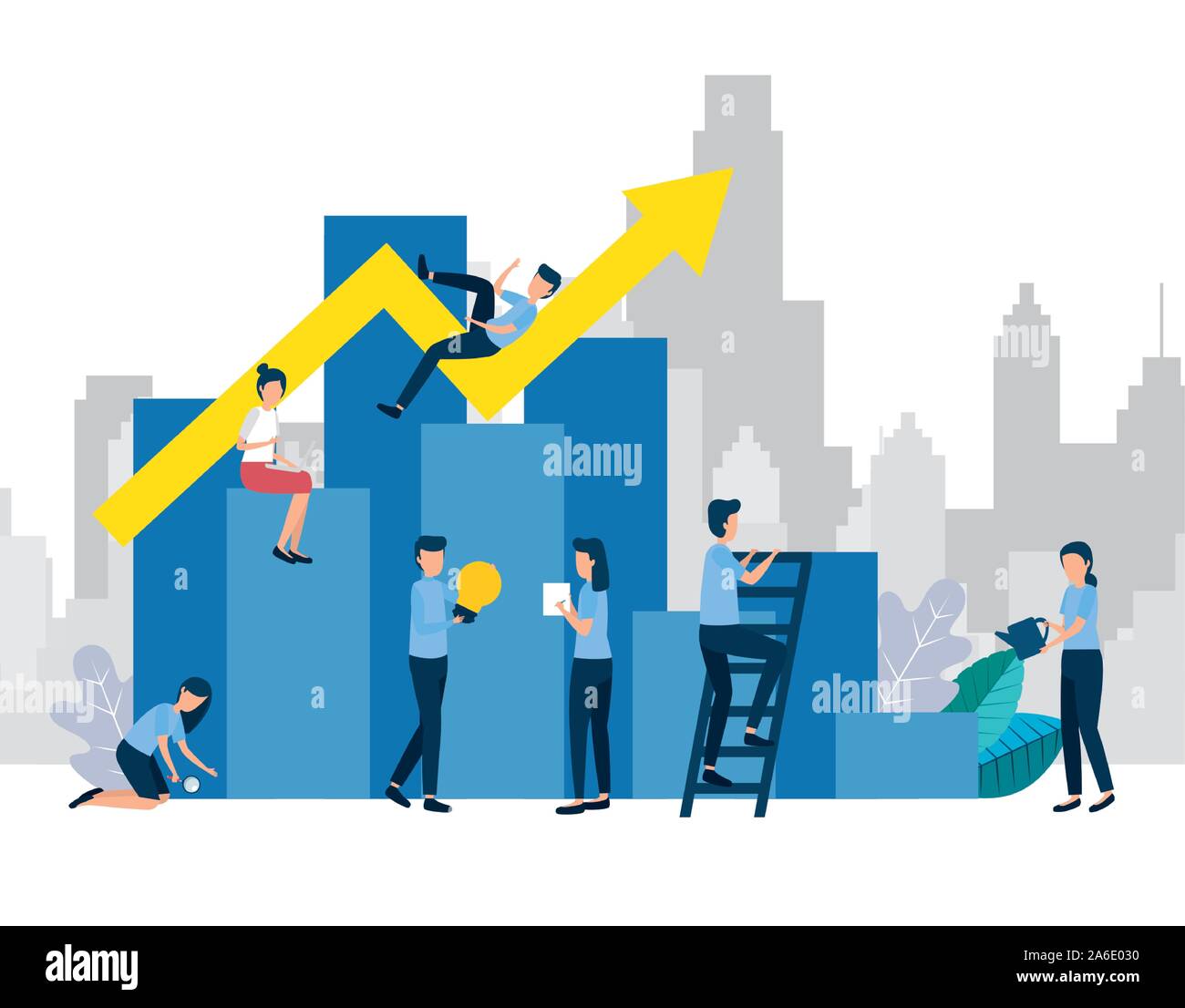 teamwork workers standing in infographic Stock Vector Image & Art - Alamy