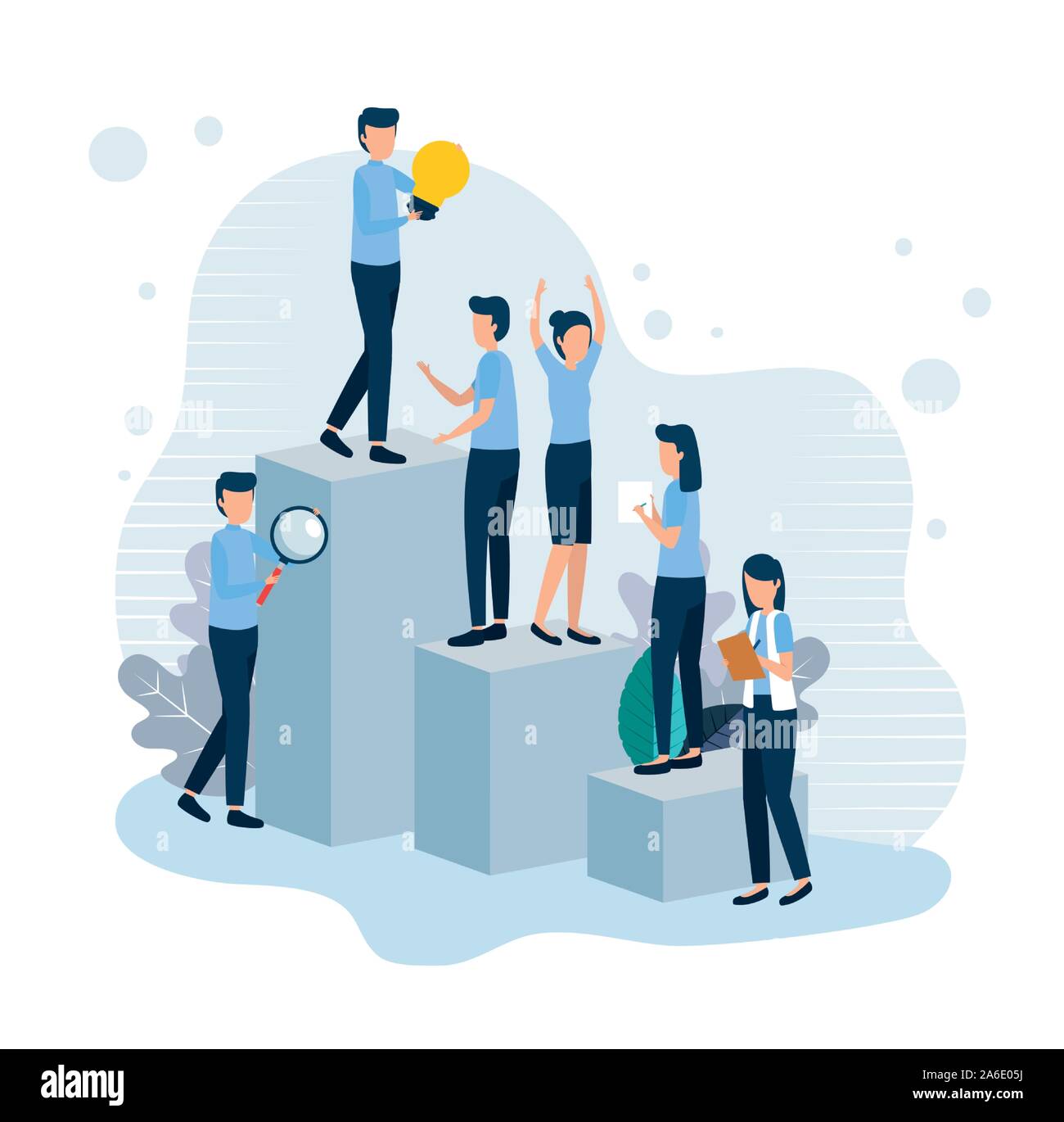 teamwork workers standing in infographic Stock Vector Image & Art - Alamy