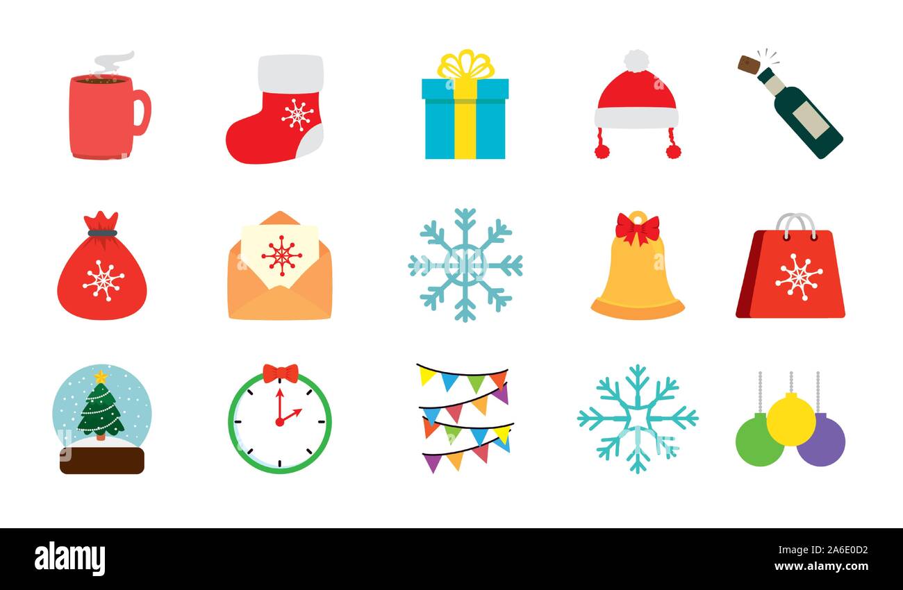 set of icons merry christmas Stock Vector Image & Art - Alamy