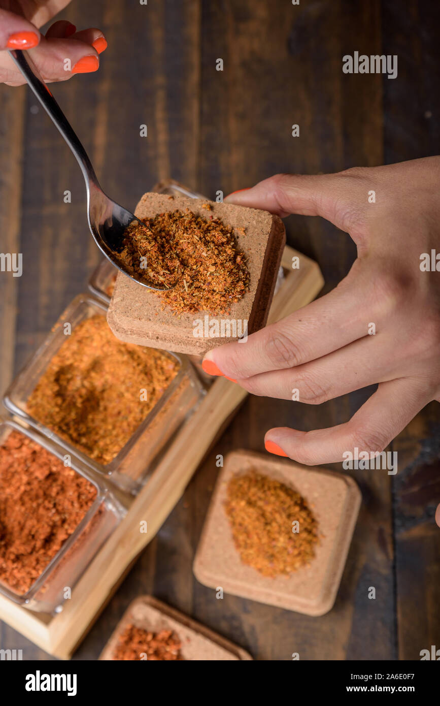 Hand seasoning spice hi-res stock photography and images - Alamy