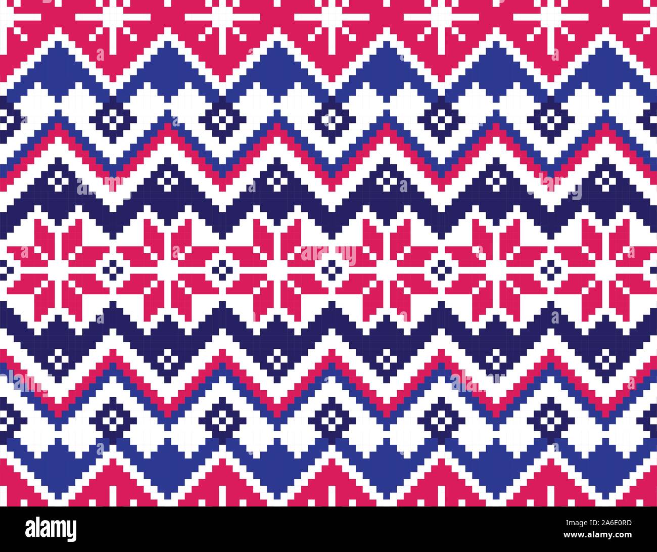 Classic Modern Fair isle Floral Seamless Print Background in Vector ...
