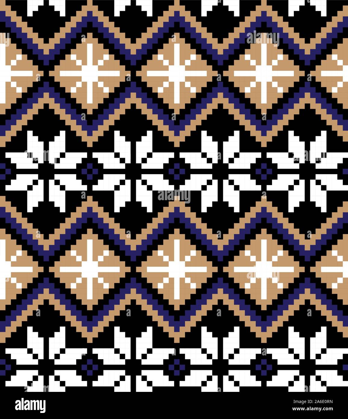 Classic Modern Fair isle Floral Seamless Print Background in Vector ...