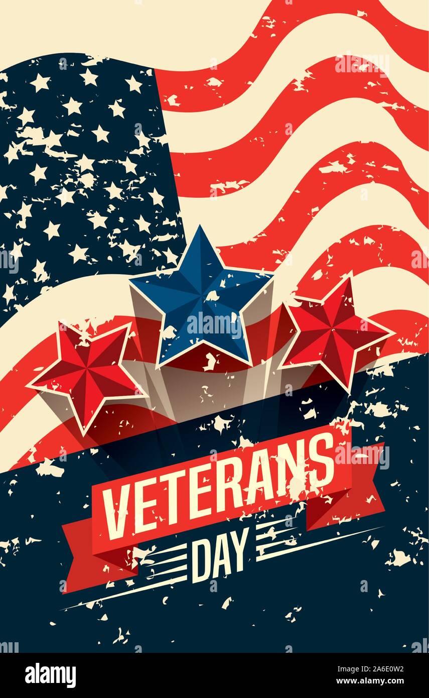 veterans day celebration with flag and stars Stock Vector Image & Art ...